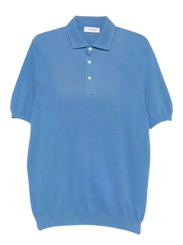 GRAN SASSO Short-sleeve Polo Shirt - Blue