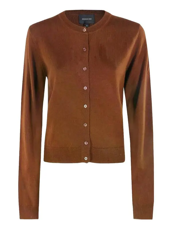 HERSKIND Roselle Buttoned Cardigan - Brown