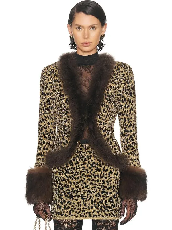 Valentino Garavani Animalier Jacquard Jacket - Gold & Nero