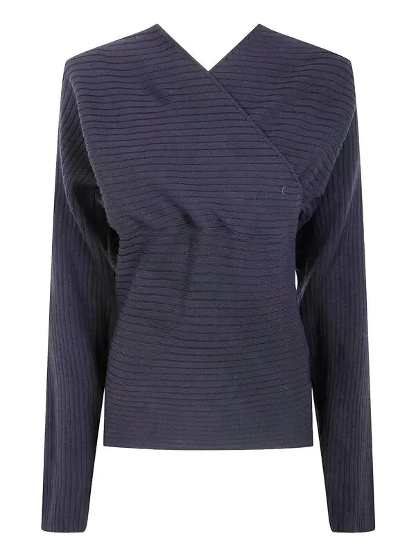 Paloma Wool V-neck Ribbed Sweater - Grey