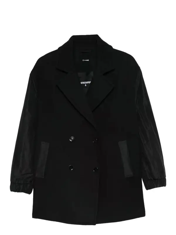 Patrizia Pepe Paneled Double-breasted Coat - Black