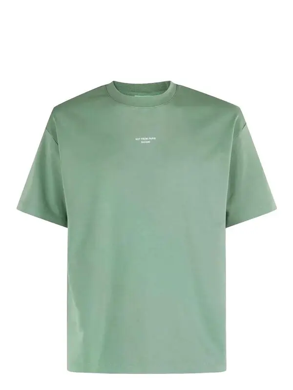 Drole De Monsieur Crew-neck Cotton T-shirt - Green
