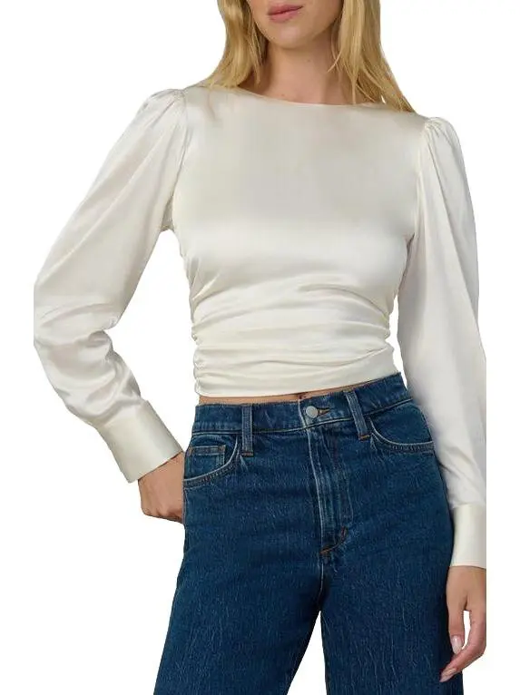 Joe's Jeans The Marie Tie-back Satin Top - Ecru