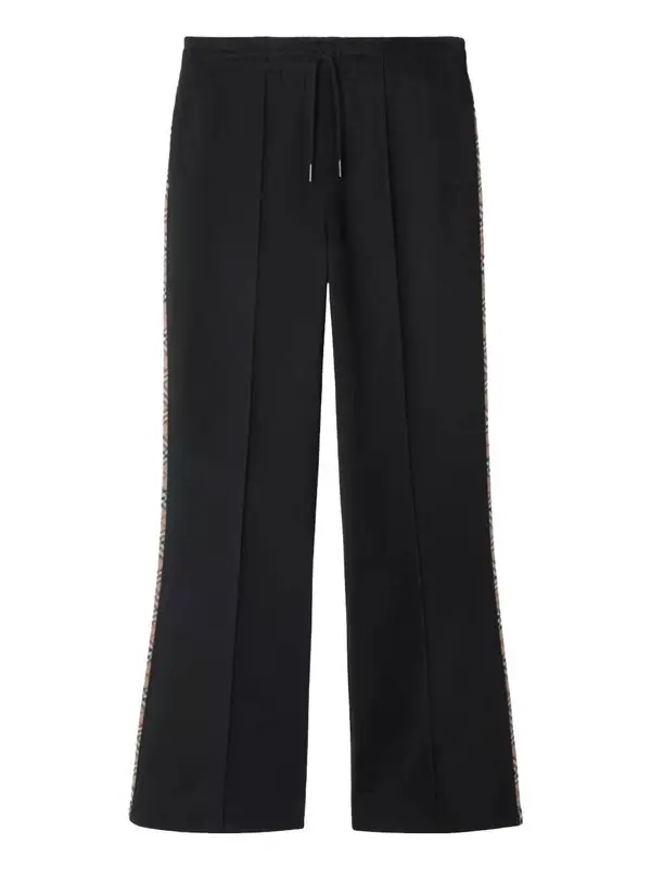 Burberry Check-pattern Trim Track Pants - Black
