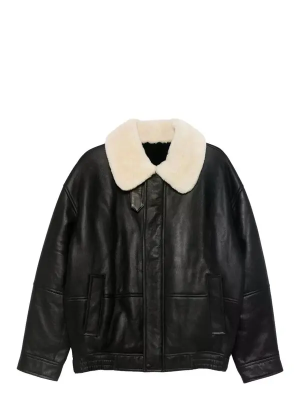 YVES SALOMON Shearling-collar Jacket - Black