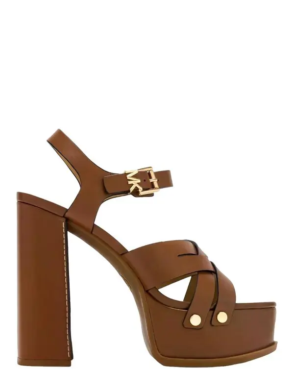 Michael Kors 127mm Nora Platform Crisscross Sandals - Brown