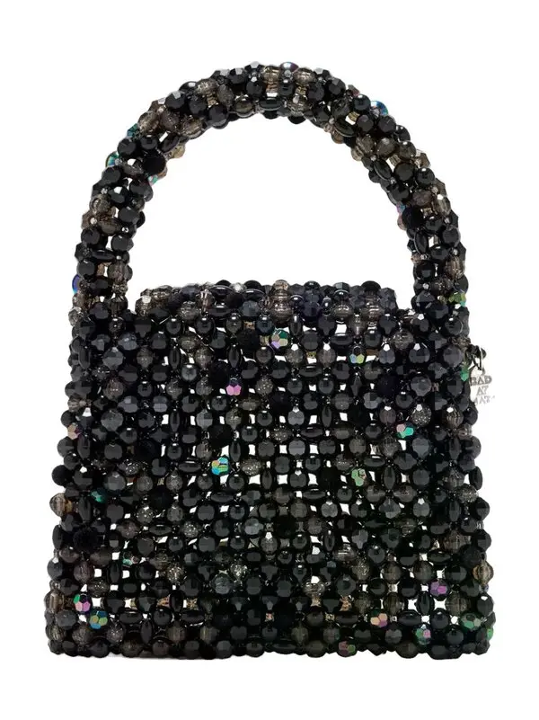 BAD AT MATH Beaded Tote Bag - Black