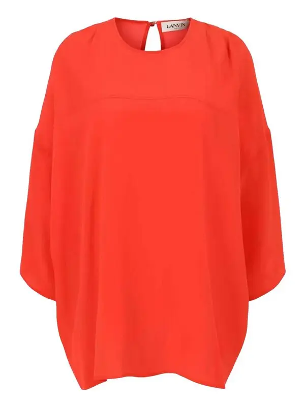 LANVIN Long Sleeve Silk Blouse - Red