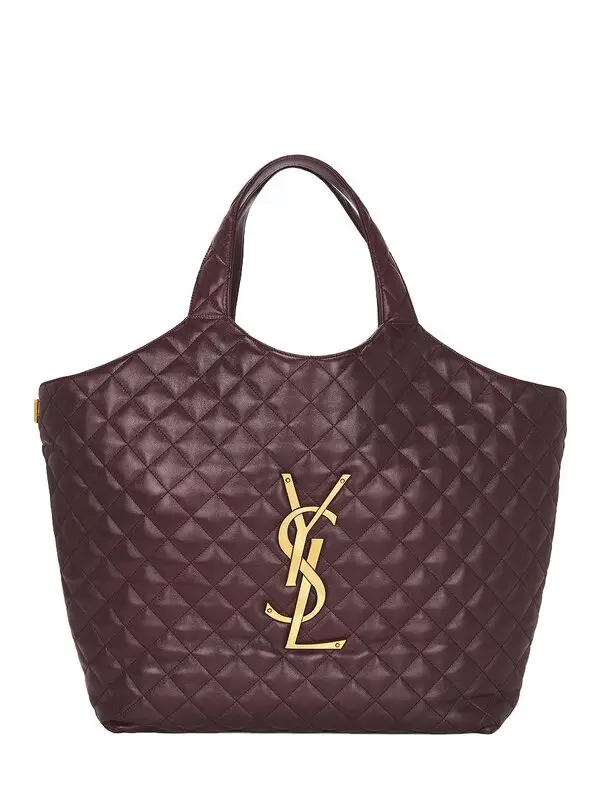 Saint Laurent Icare Maxi Shopping Tote Bag - Rouge Cabernet