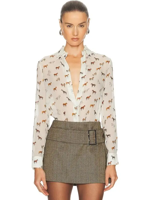Gabriela Hearst Henri Blouse - Ivory Multi
