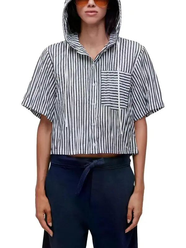 OSKLEN Hooded Striped Shirt - Blue
