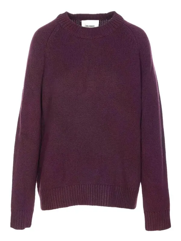 LISA YANG Ribbed Knit Crew-neck Sweater - Purple