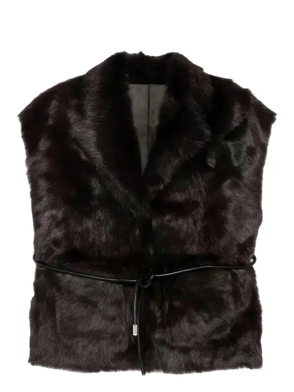 ARMA Belted Reversible Gilet - Brown