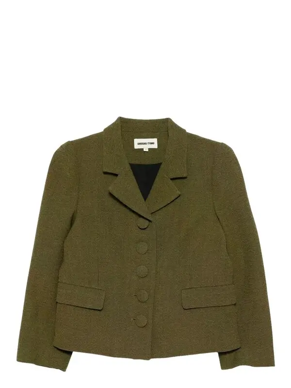 SHUSHU/TONG Button-down Lapel Jacket - Green