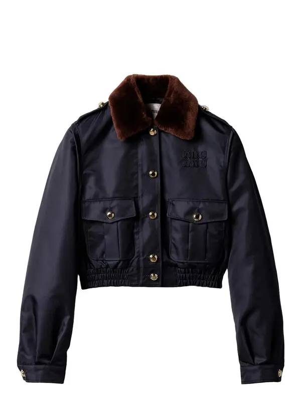 Miu Miu Technical Gazar Blouson Jacket - Navy