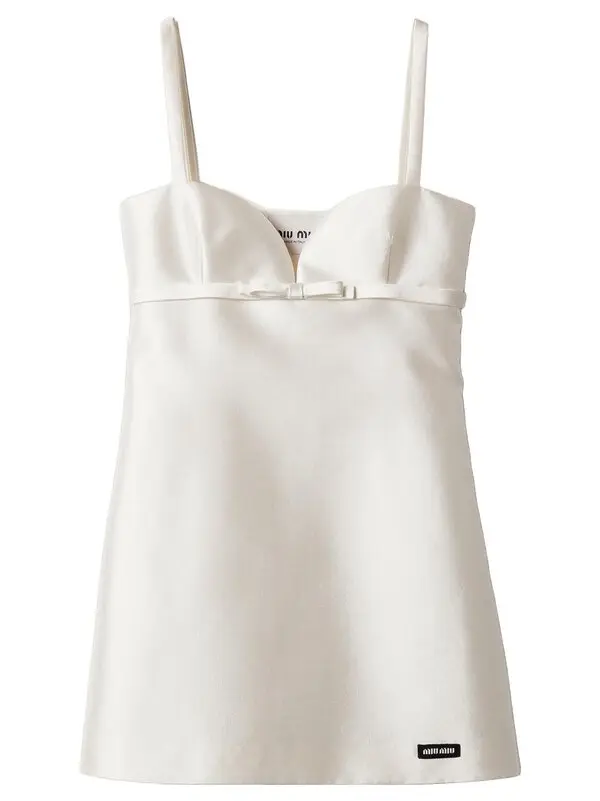Miu Miu Silk And Wool Mini Dress - White
