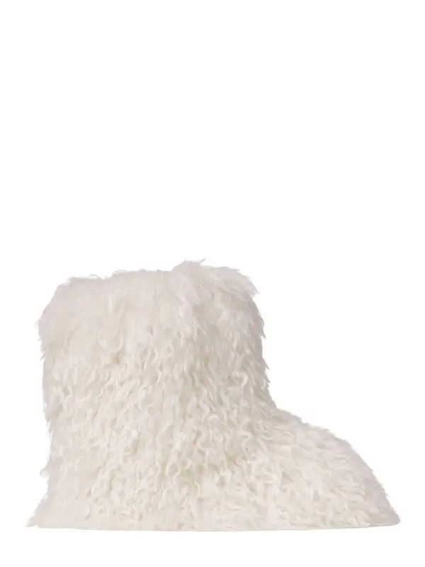 SKIMS Faux Fur Shaggy Boots - Marble