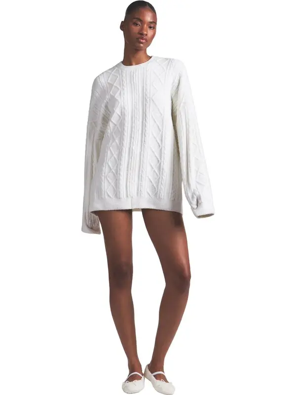 SKIMS Cozy Light Oversized Cableknit Pullover - Ivory