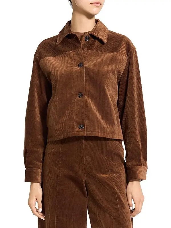 Theory Corduroy Shirt Jacket - Caramel