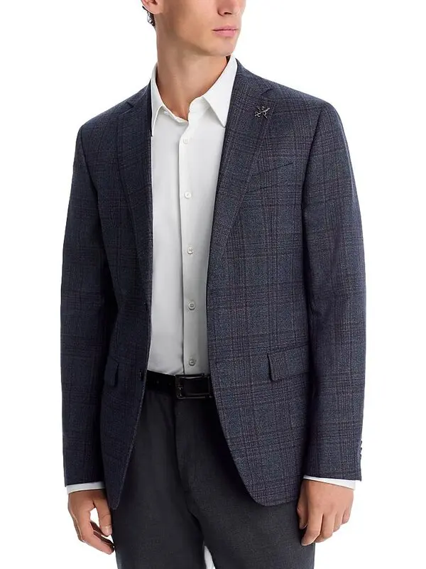 John Varvatos Slim Fit Plaid Sport Coat - Grey