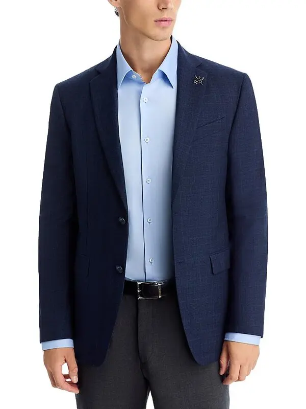 John Varvatos Slim-fit Tonal Plaid Sport Coat - Navy