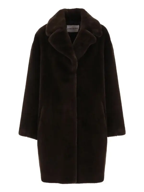 STAND STUDIO Faux Fur Coat - Brown