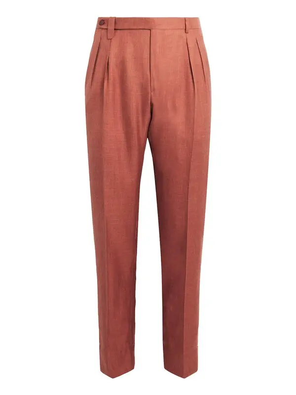 Brioni Silk-cashmere Slim Tailored Trousers - Pink