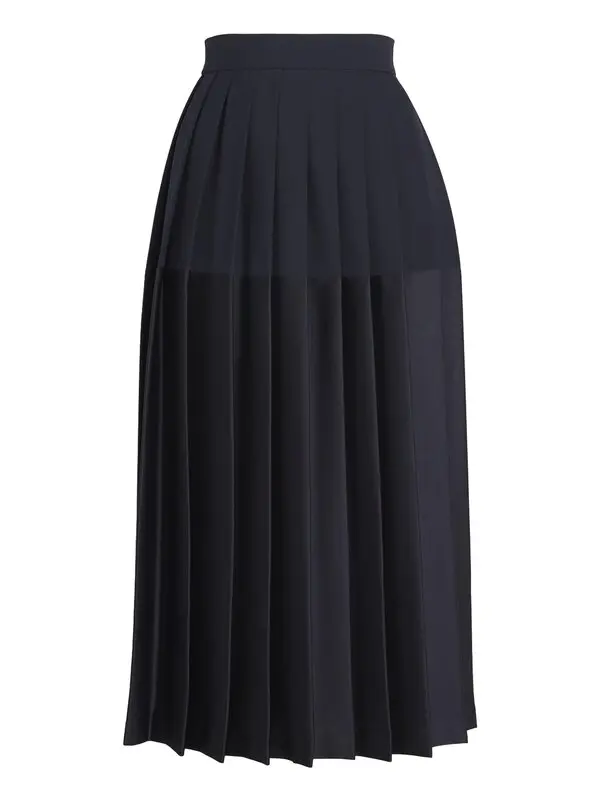 Sandro Two-tone Pleated Midi Skirt - Blue