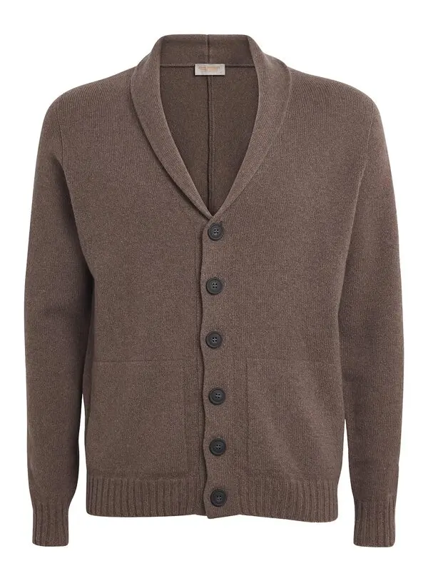 John Smedley Cashmere Shawl-collar Rockford Cardigan - Beige