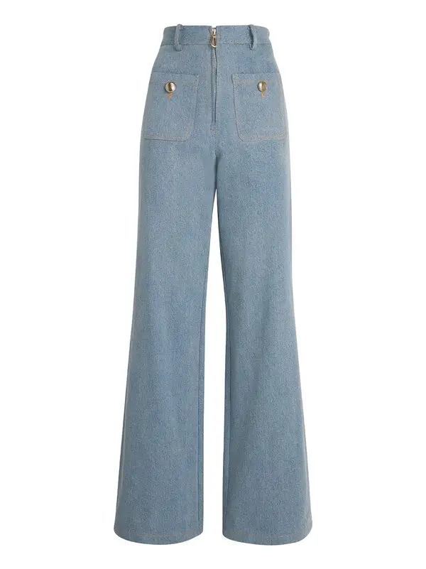 Sandro High-rise Wide-leg Jeans - Blue