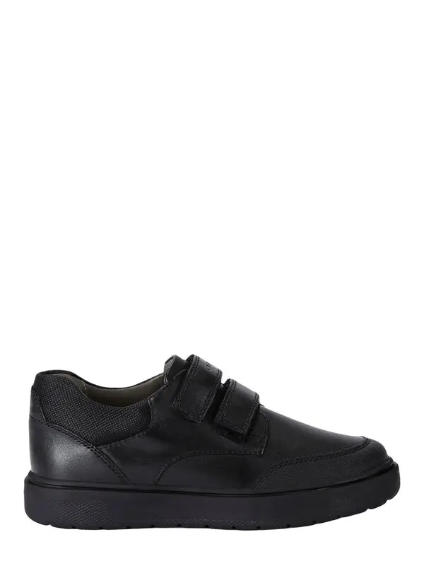 Geox Leather J Riddock Velcro Sneakers - Black