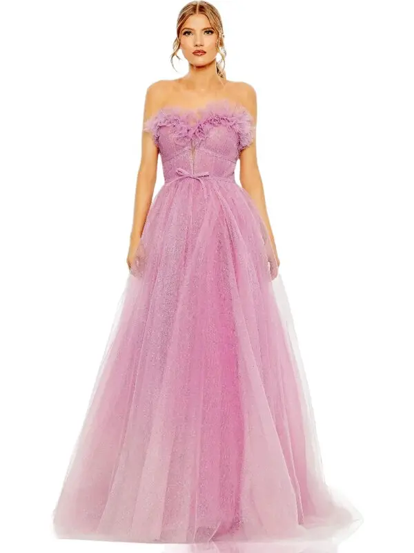 Mac Duggal Glitter Tulle Gown - Purple