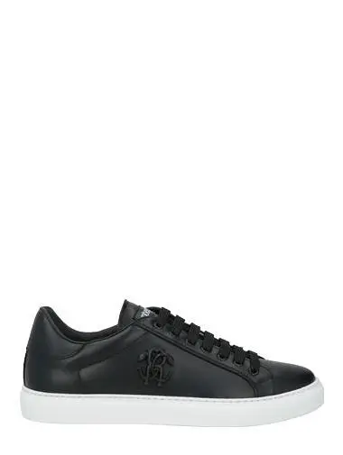 Roberto Cavalli Calfskin Low-top Sneakers - Black