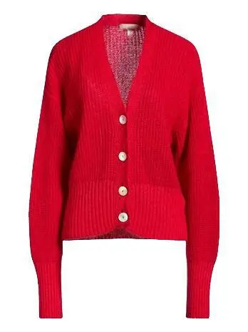 120% Lino Knit Cardigan - Red