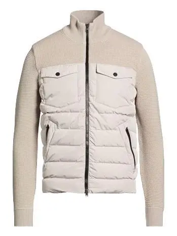 Herno Puffer Jacket In Virgin Wool And Polyester - Grey
