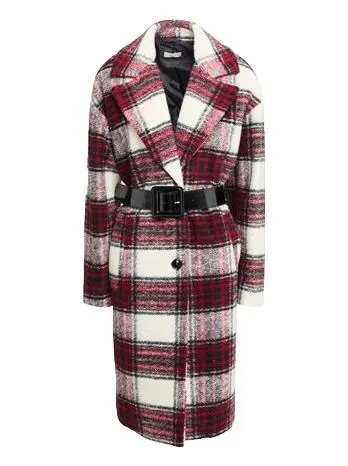 LIU •JO Belted Tartan Flannel Coat - Red