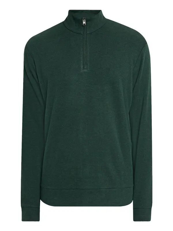 Ralph Lauren Textured Double-knit Quarter-zip Pullover - Scotch Pin