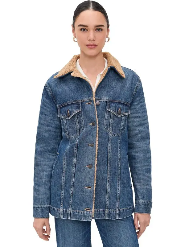 Veronica Beard Donna Sherpa-lined Denim Jacket - City Lights
