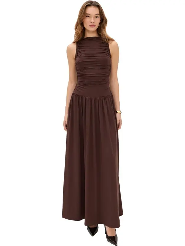 NIA Clea Maxi Dress - Espresso