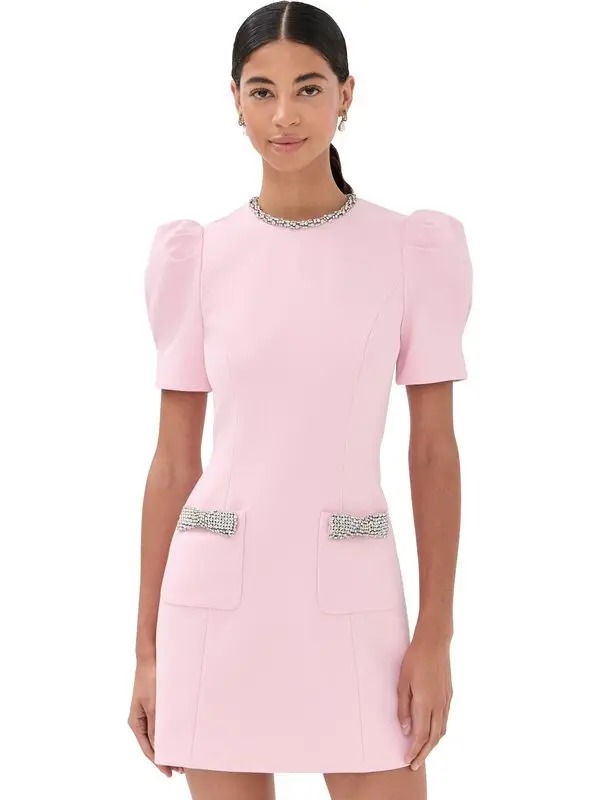 Rebecca Vallance Heavyweight Crepe Mini Dress - Light Pink
