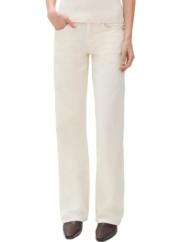 Rag & Bone Featherweight Cam Full Straight Jeans - Ecru