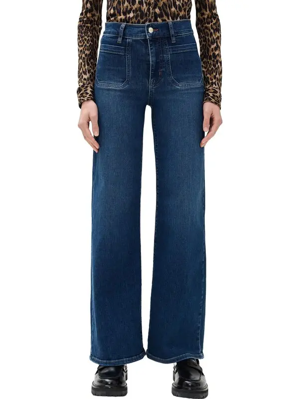 FRAME Le Slim Palazzo Modernist Pocket Jeans - Savior