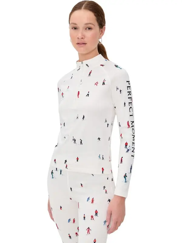 Perfect Moment 1/4 Zip Ski Print Top - Dede Ski Print