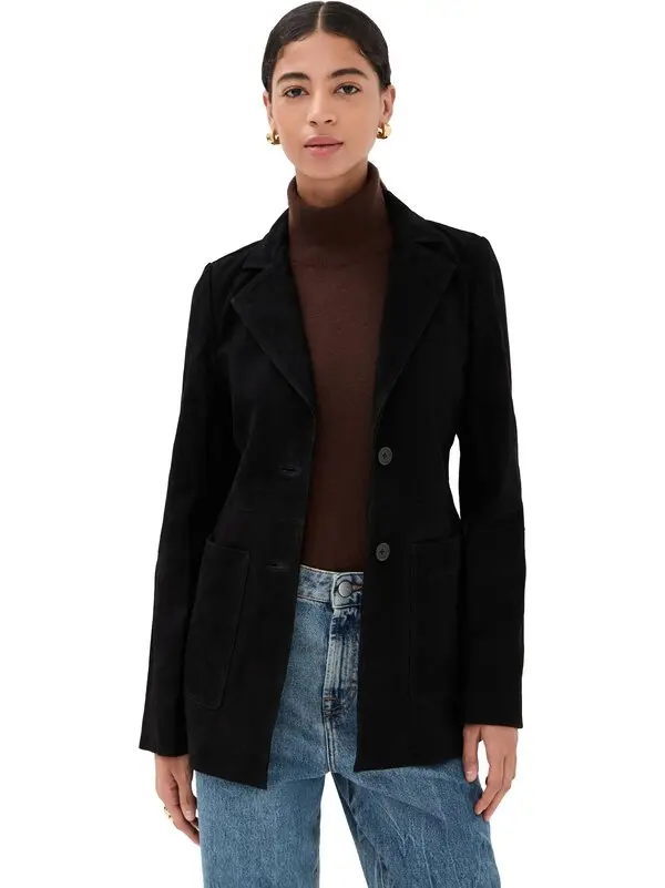 RÓHE Suede Cinched Blazer - Black