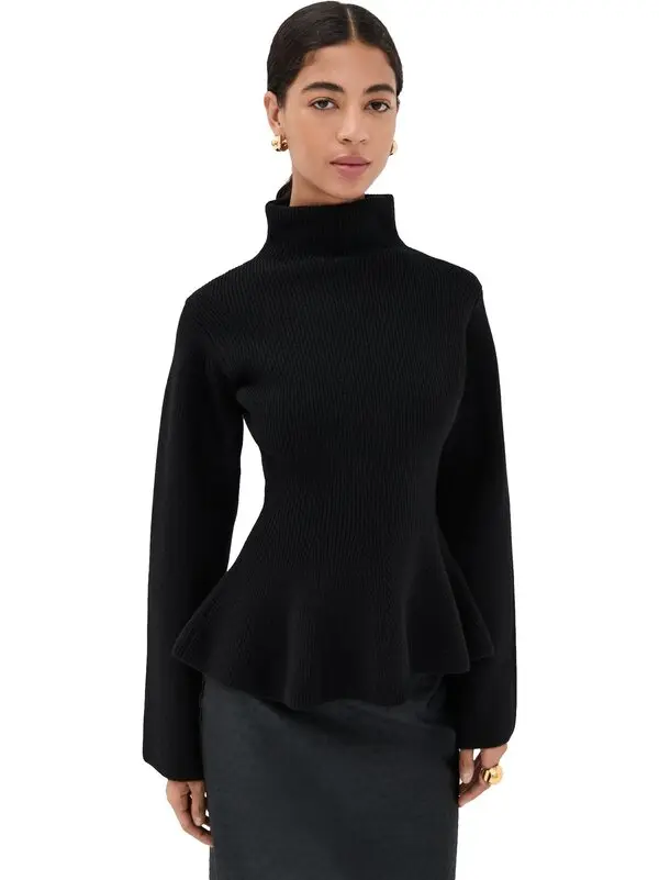 RÓHE Sculptural Knitted Top - Black