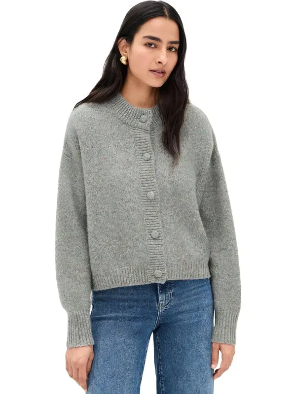 FRAME Cashmere Fleck Cardigan - Silver
