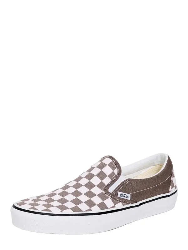 VANS Classic Slip-on Sneakers - Color Theory Checkerboard Walnut