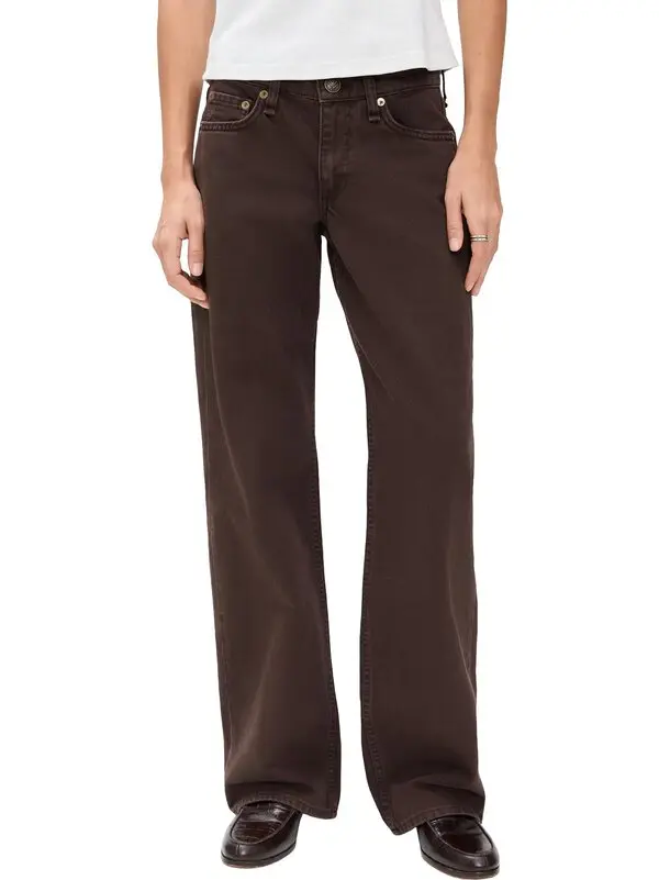 Rag & Bone Saige Relaxed Straight Jeans - Dark Brown