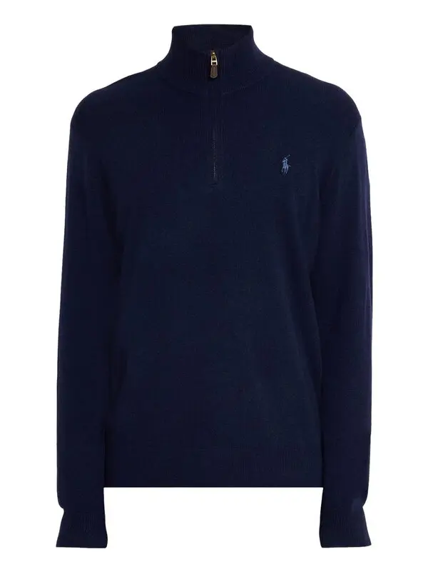 Ralph Lauren Wool Quarter-zip Sweater - Hunter Nav