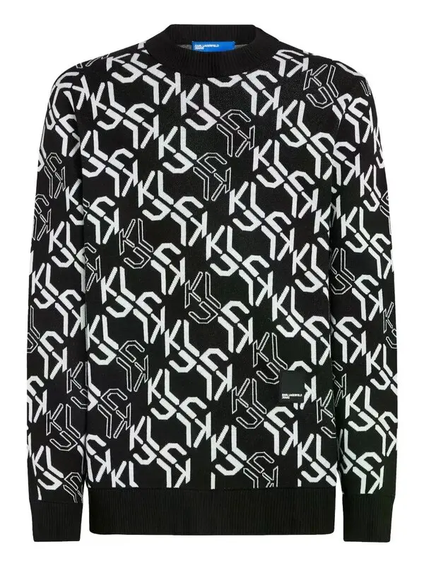 Karl Lagerfeld Monogram-pattern Sweater - Black